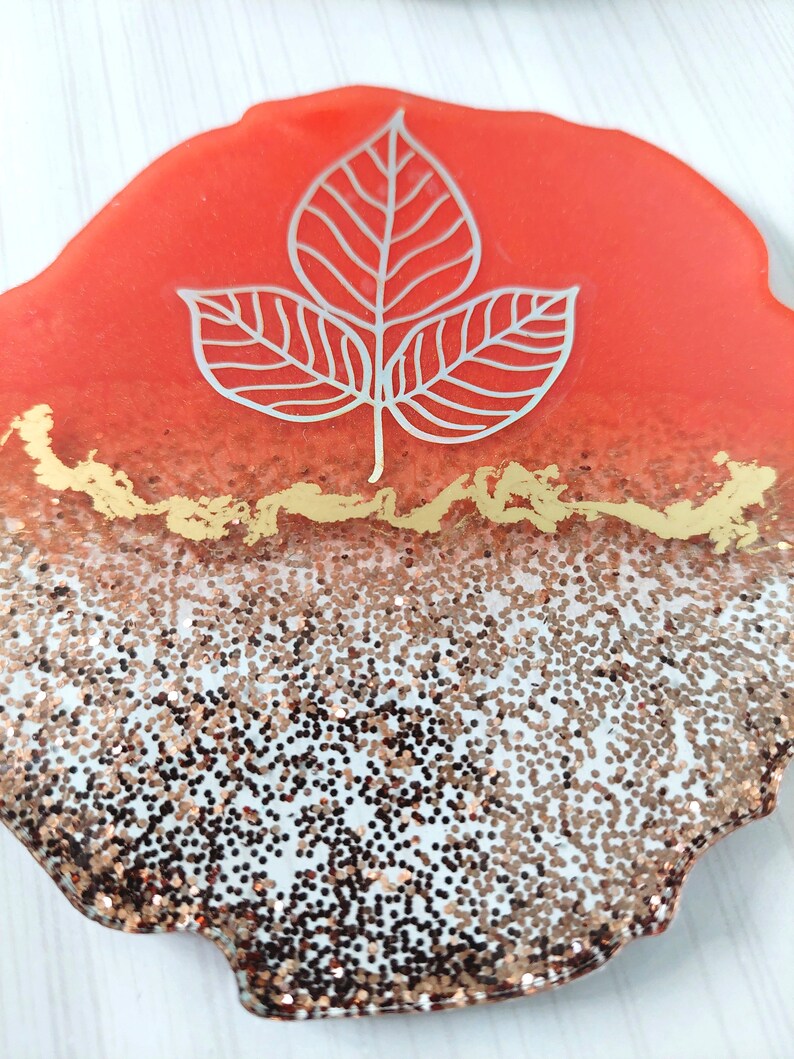 Fall Leaf Thanksgiving Resin Epoxy Coasters - Etsy