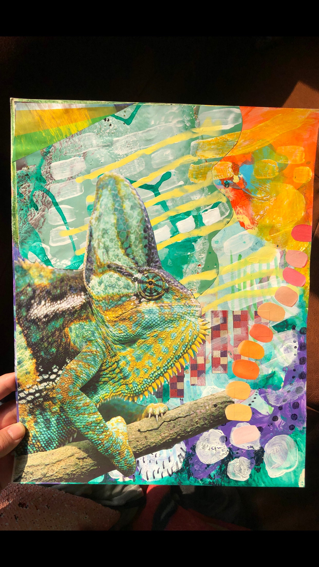 CHAMELEON, Collage Art, Contemporary Art, Abstract Art, Mixed Media ...