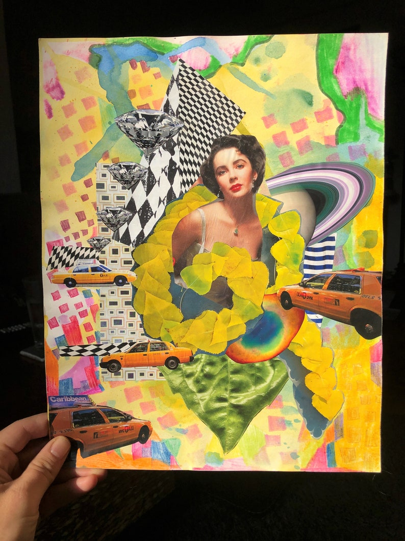 ELIZABETH TAYLOR, Collage Art, Pop Art, Contemporary Art - Etsy