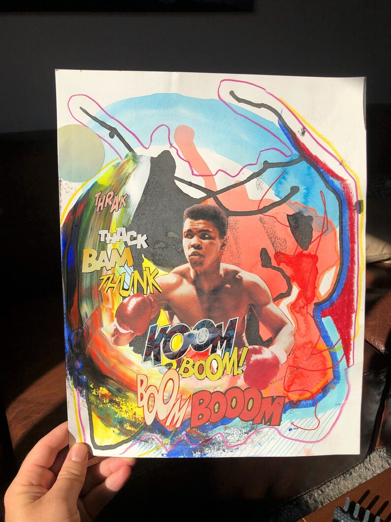 BOOM, Collage Art, Contemporary Art, Pop Art, Mixed Media - Etsy