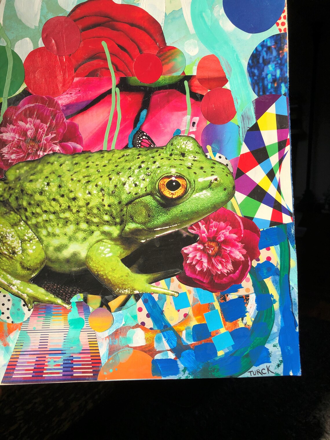 FLORAL FROG, Collage Art, Contemporary Art, Pop Art, Mixed Media - Etsy