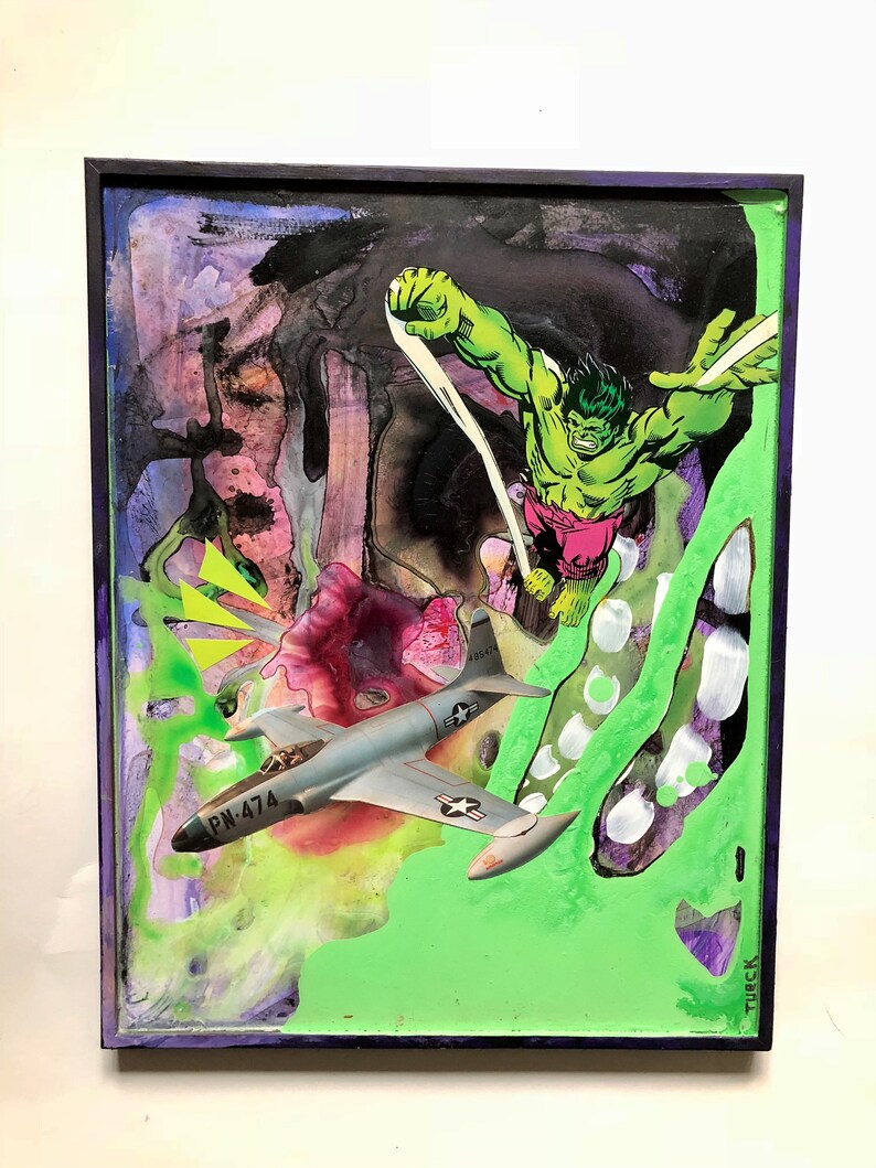 HULK Collage Art Comic Art Mixed Media Contemporary Art | Etsy