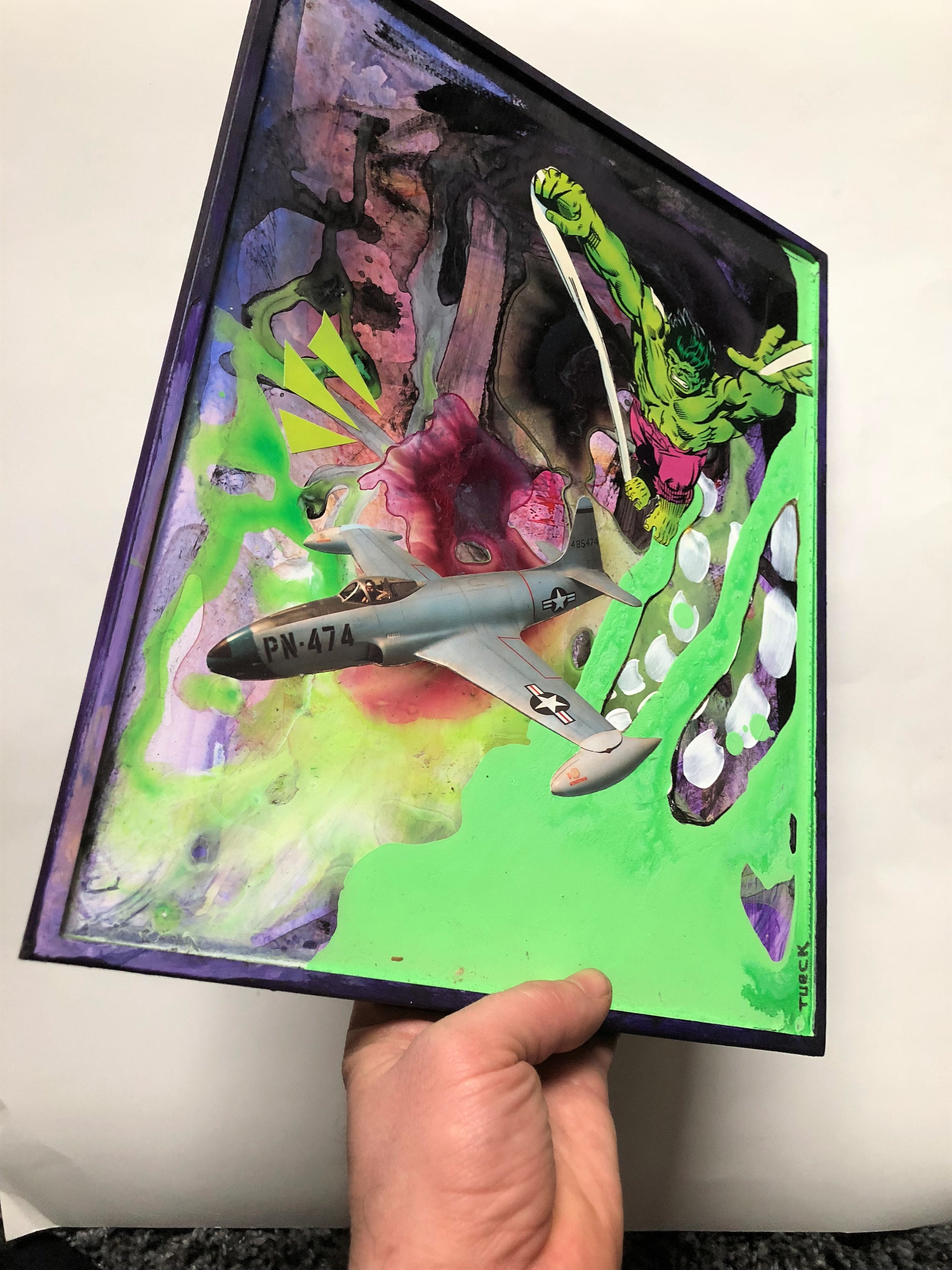 HULK, Collage Art, Comic Art, Mixed Media, Contemporary Art, Pop Art ...