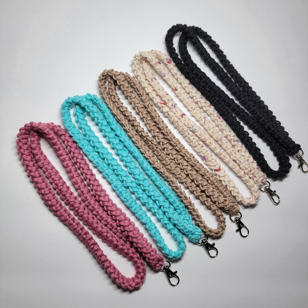 ID Badge Lanyard| Crochet Badge Holder Lanyard| Teacher Badge Holder ...