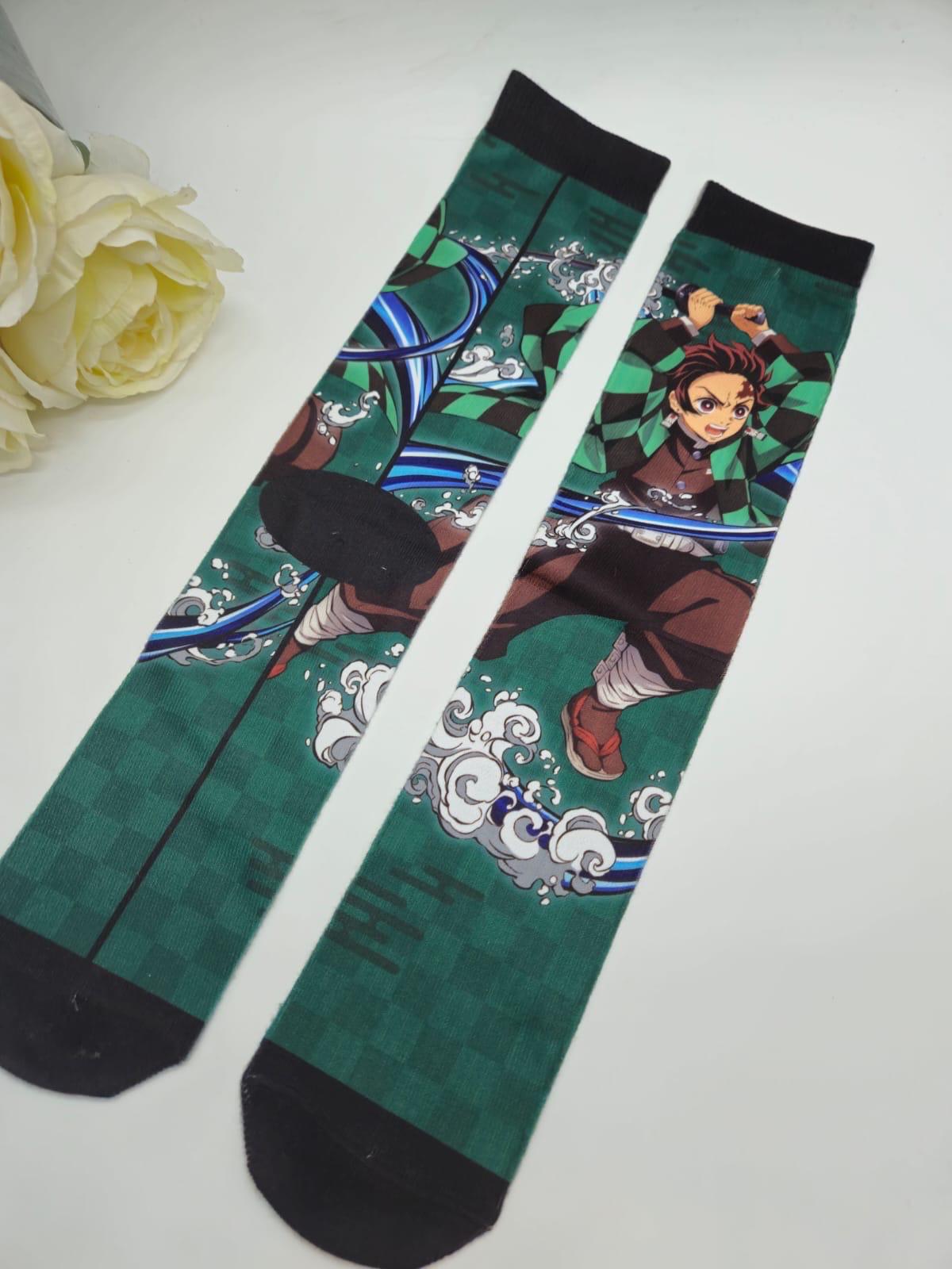 Demon Slayer Crew Socks – Vibrant Design for Fans - Anime Socks, Demon ...