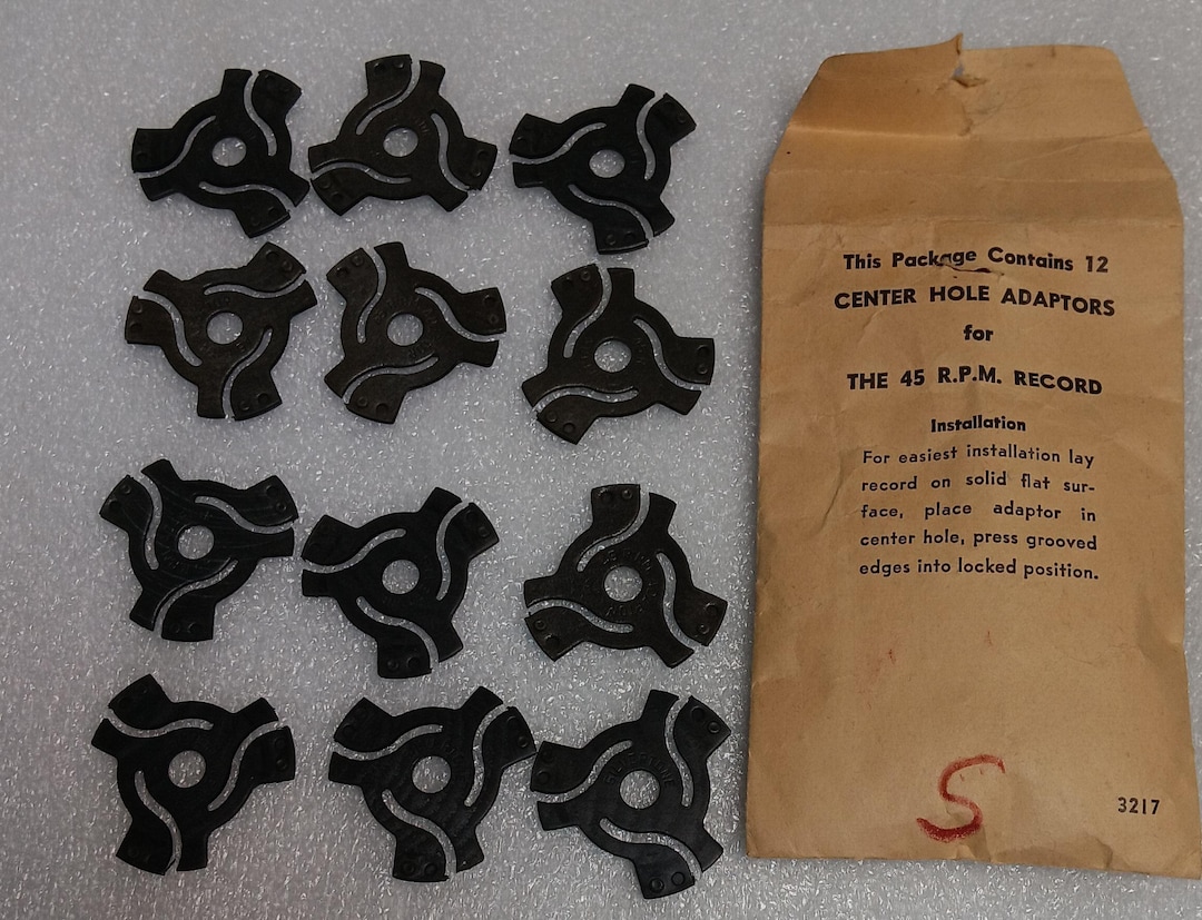 Original 1950s Silvertone Radio Phono 45 Record Center Hole Adapters ...