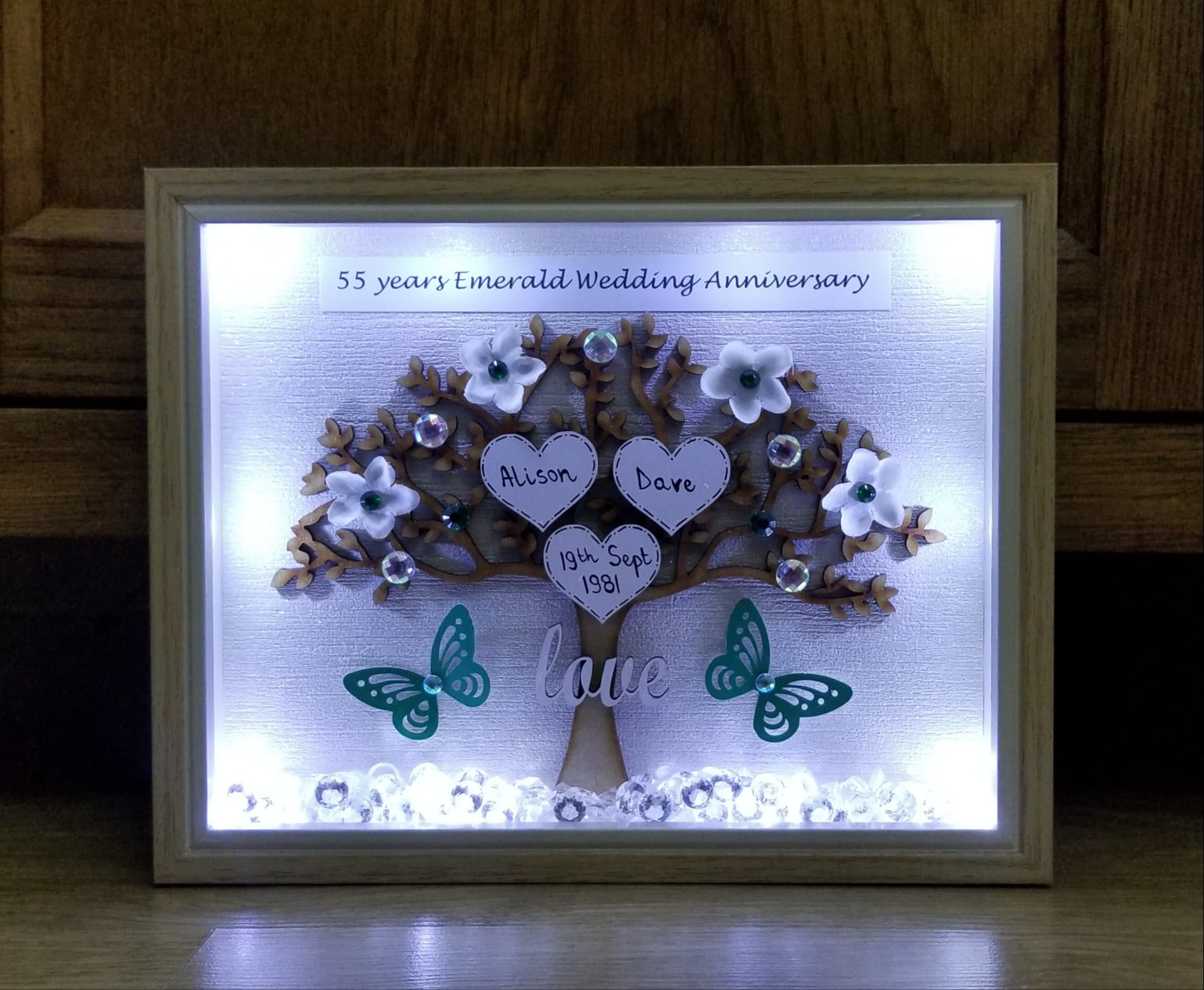 55th 55 Years Emerald Wedding Anniversary Gift, Emerald Wedding ...