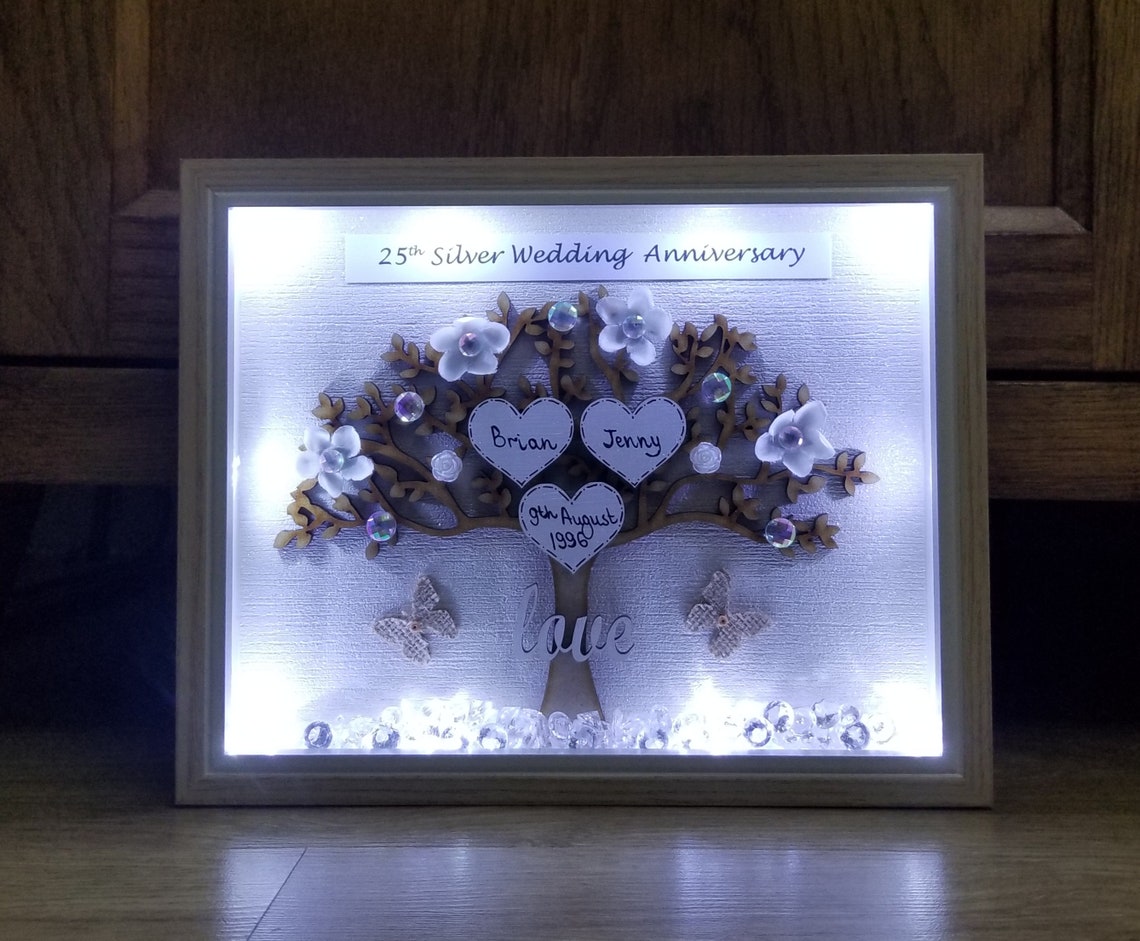 25th 25 Years Silver Wedding Anniversary Gift, Married Couple Husband ...
