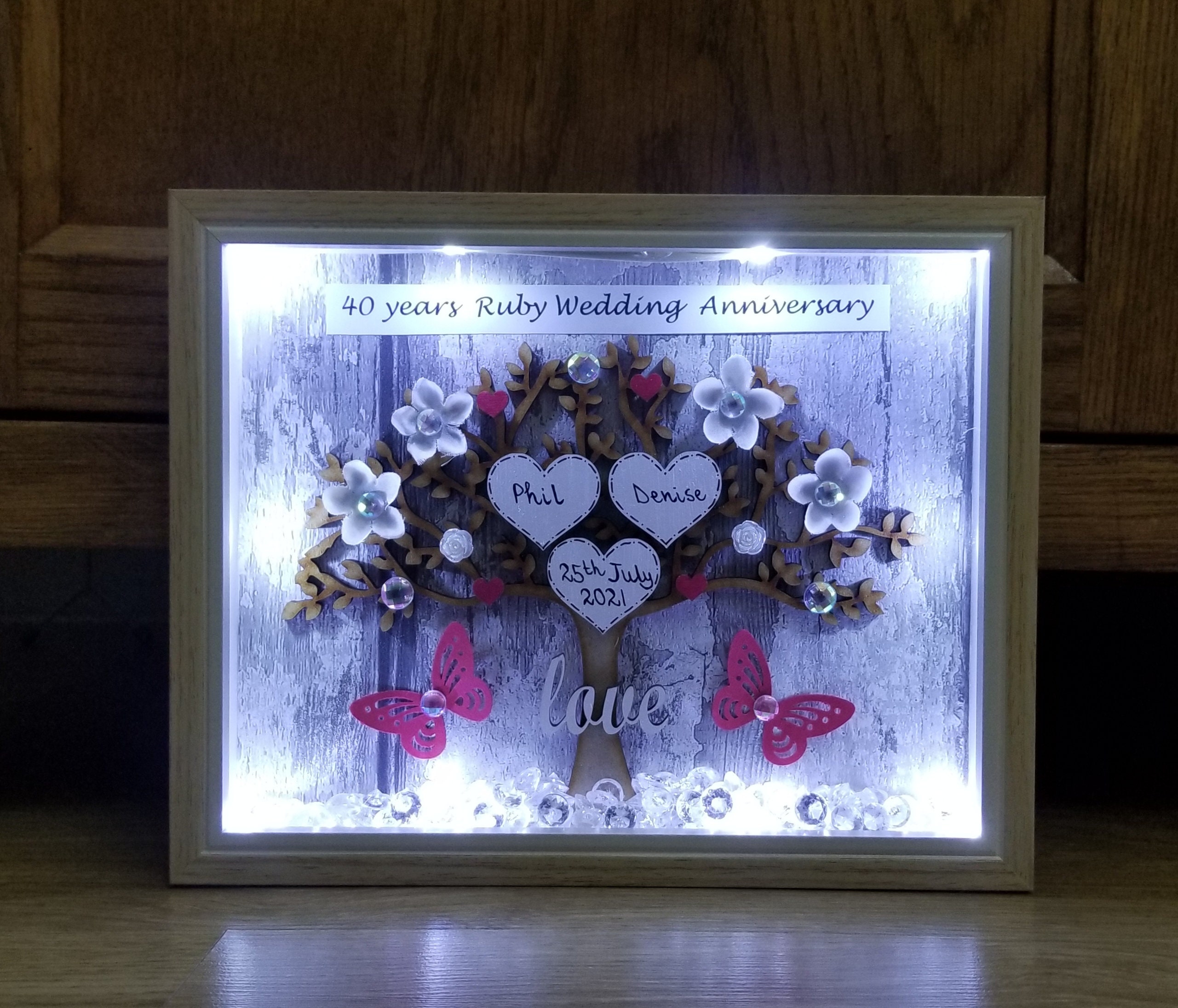 40th 40 Years Ruby Wedding Anniversary Gift Wedding - Etsy UK