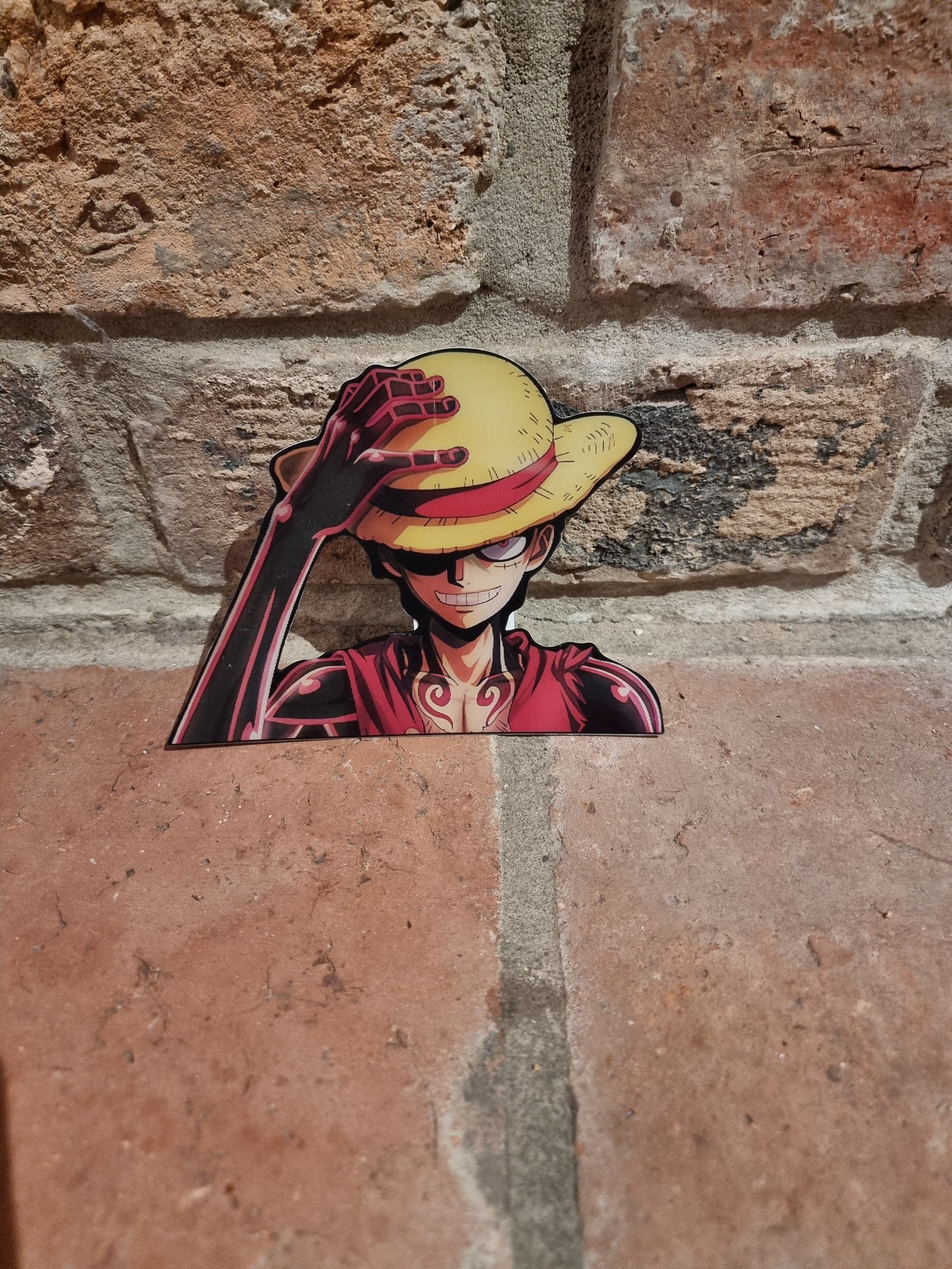 One Piece Monkey D. Luffy Holographic 3D Sticker Anime Car & Laptop ...