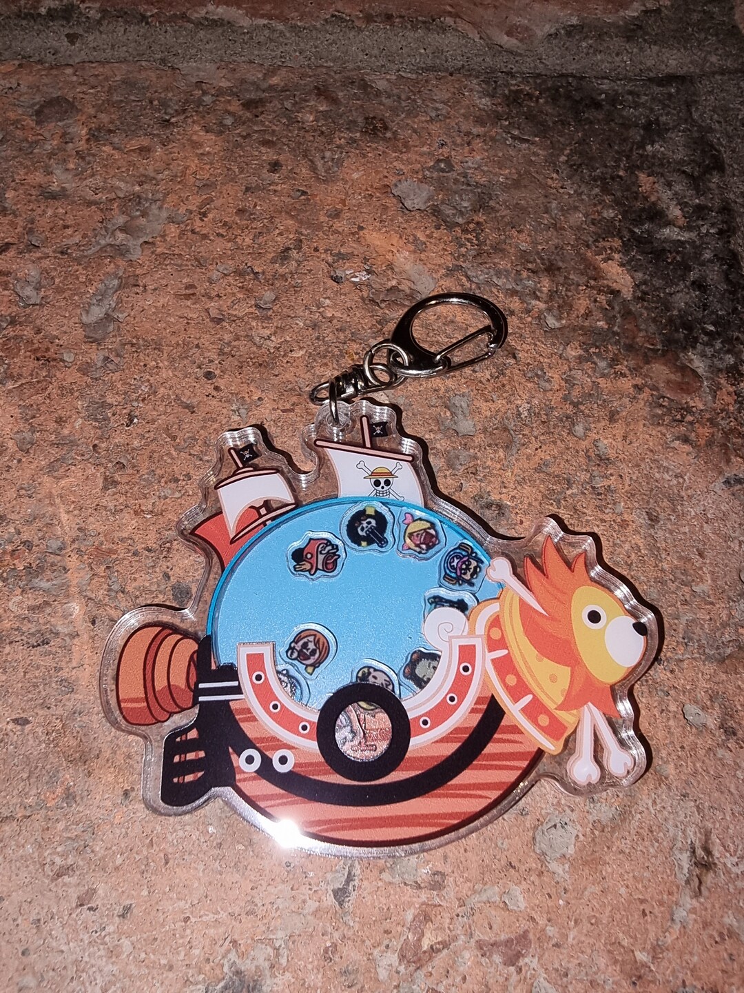 Cartoon ONE PIECE Straw Acrylic Keychain Funny Anime Shakeable Pendant ...