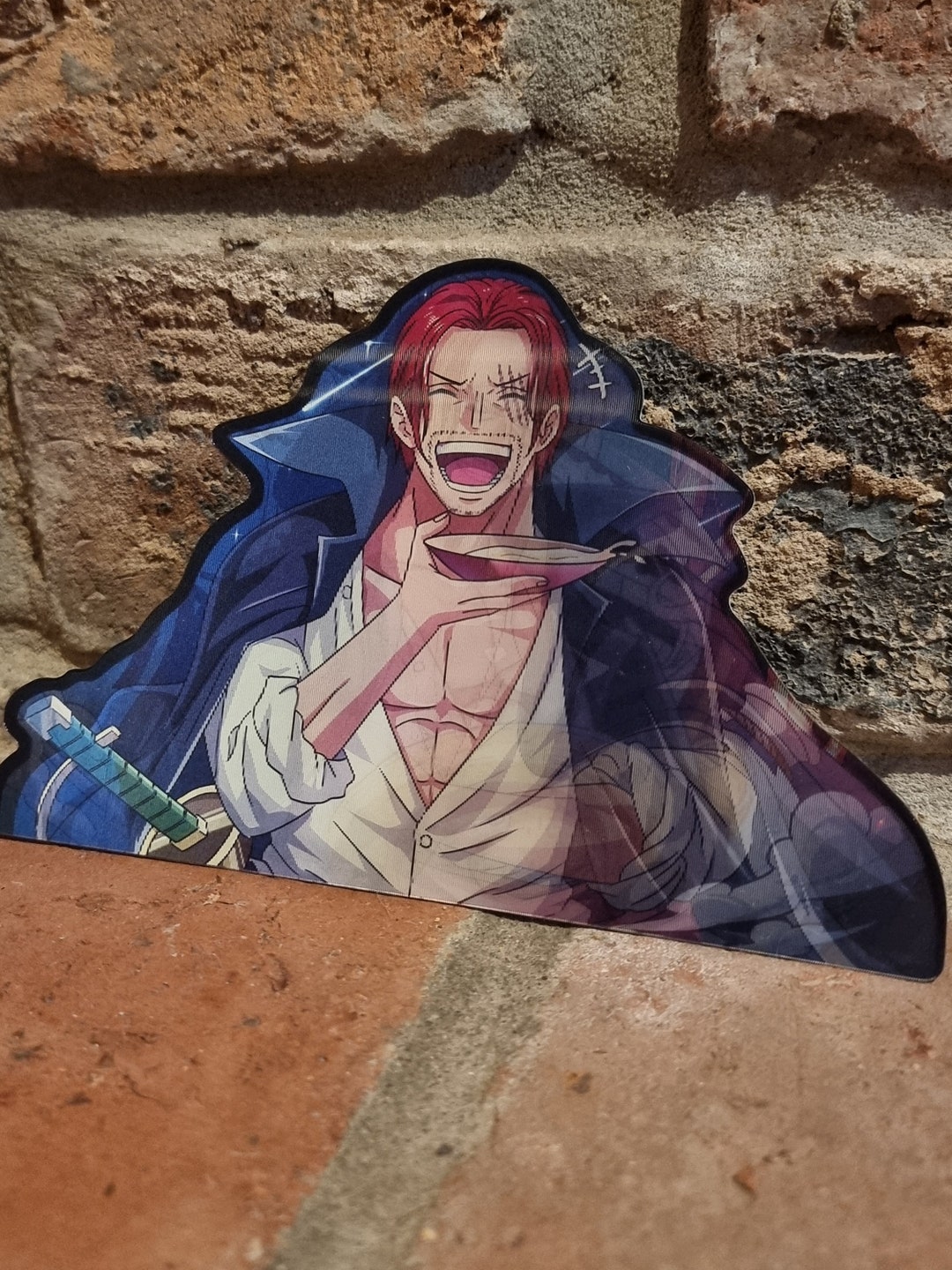 One Piece Shanks Holographic 3D Sticker Anime Car & Laptop Accessory ...