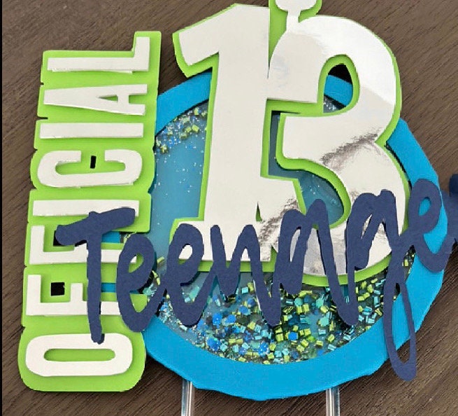 Official Teenager 13 Shaker Cake Topper - Etsy