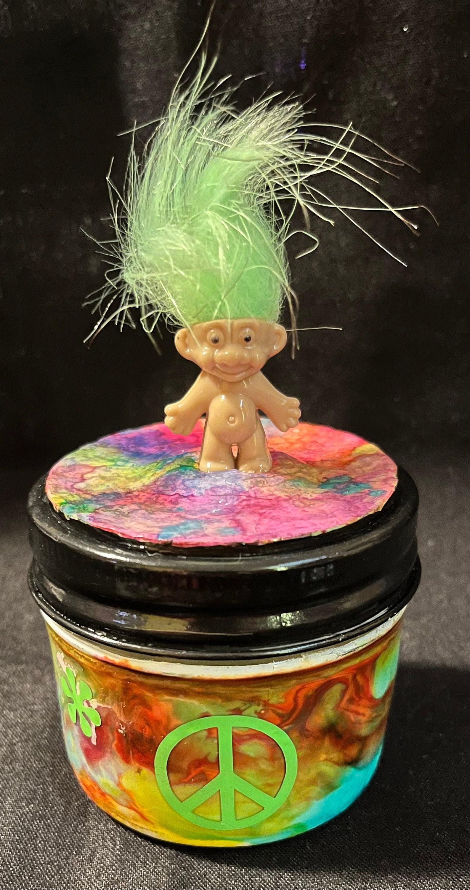 Micro Troll Retro 1970's Vessel marijuana Urn Multi Color Neon - Etsy