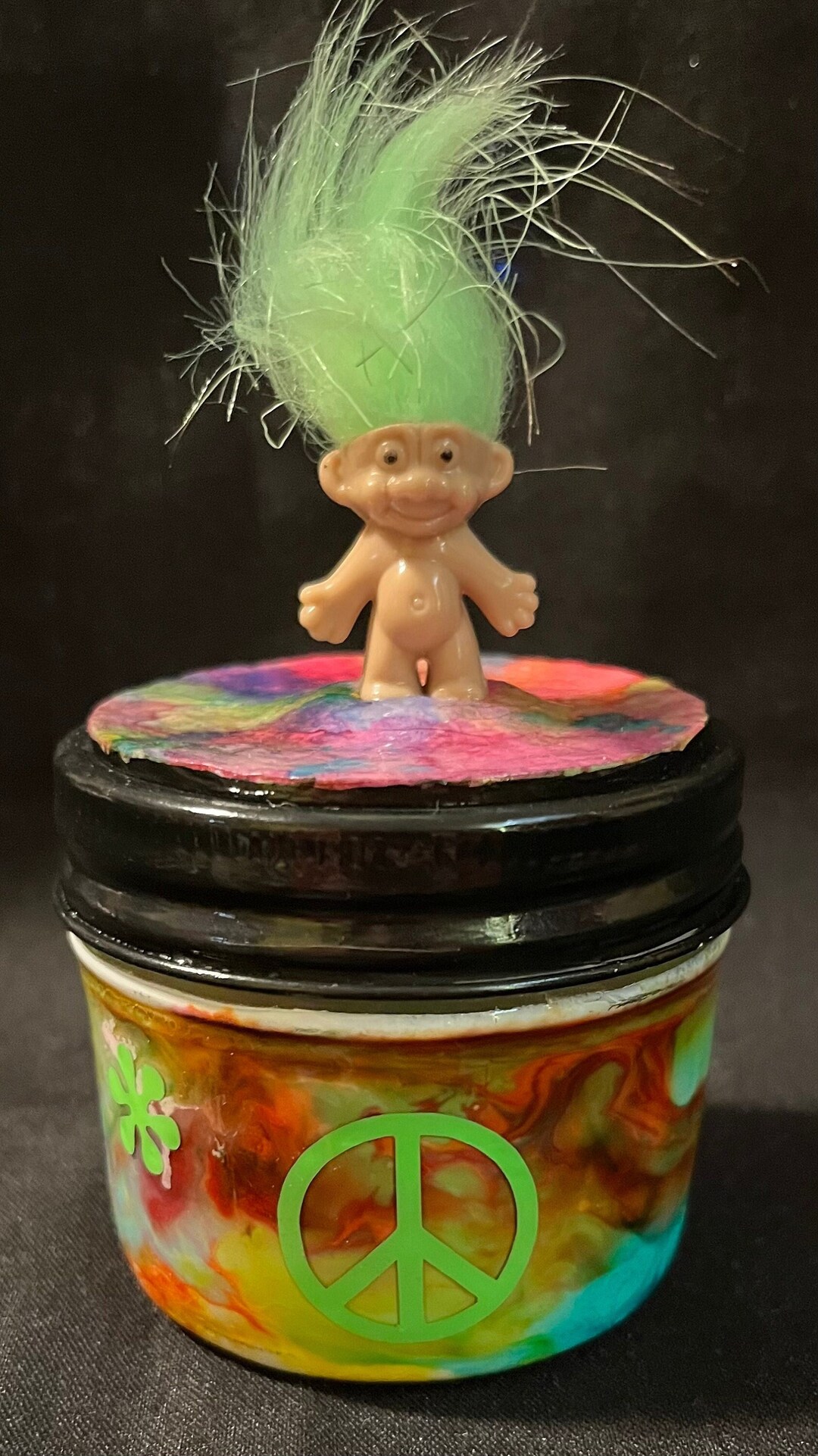 Micro Troll Retro 1970's Vessel marijuana Urn Multi Color Neon - Etsy