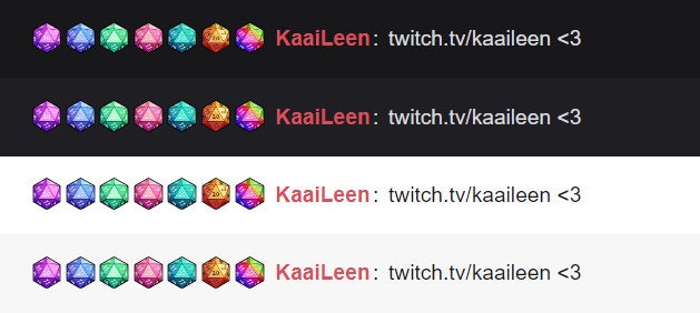 D20 Dice Set Twitch Sub Badges | Dungeons & Dragons Bit Badges ...