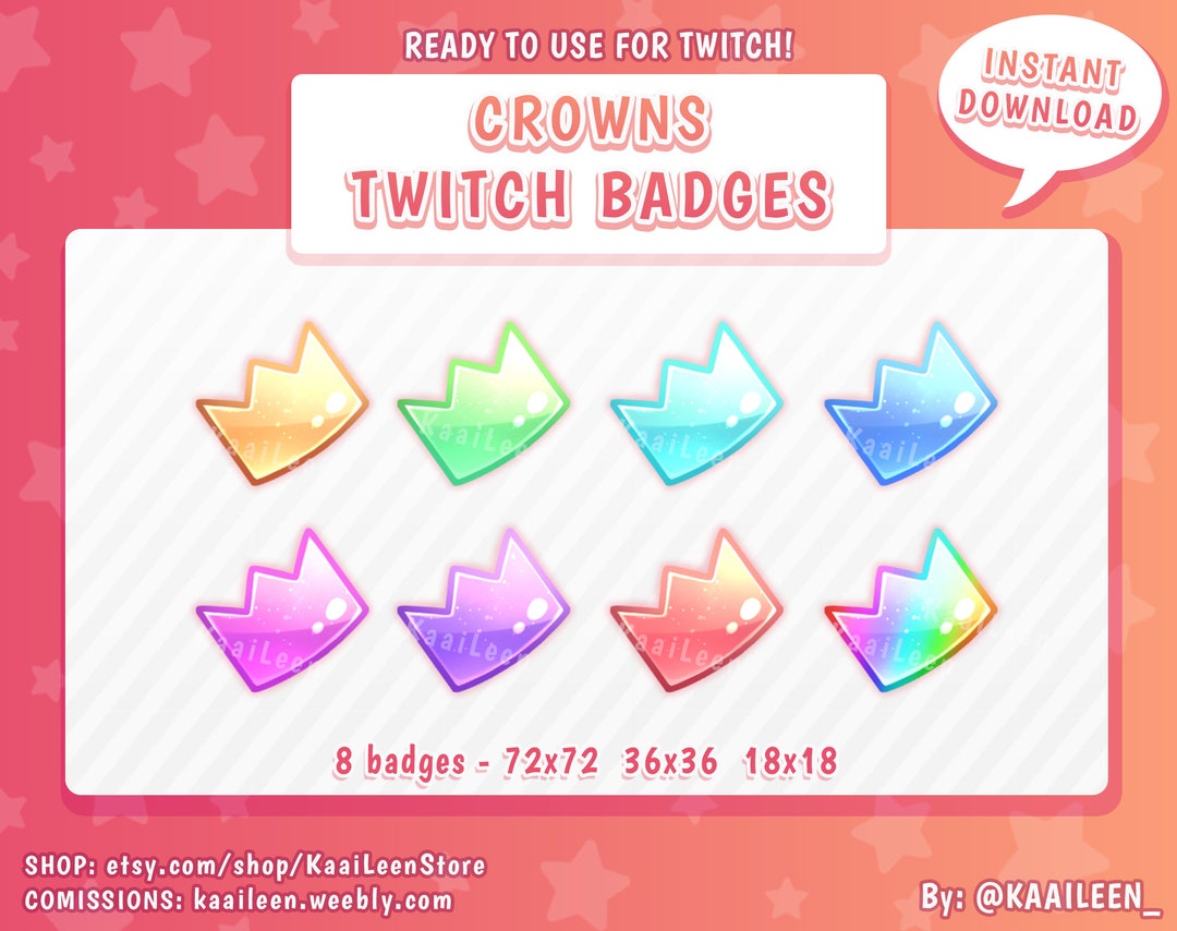 CROWNS Twitch Sub Badges | Bit Badges | Streamer Emotes | Twitch ...