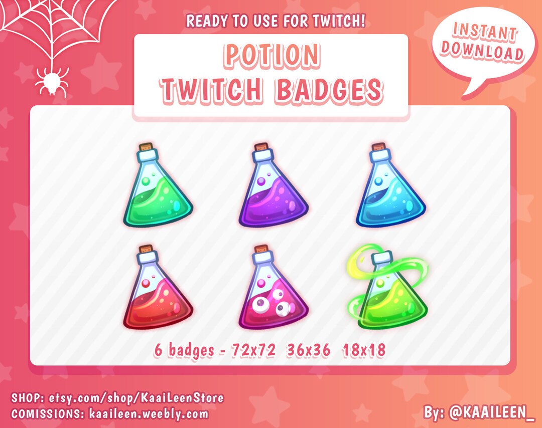 POTION Twitch Sub Badges | Bit Badges | Streamer Emotes | Twitch ...