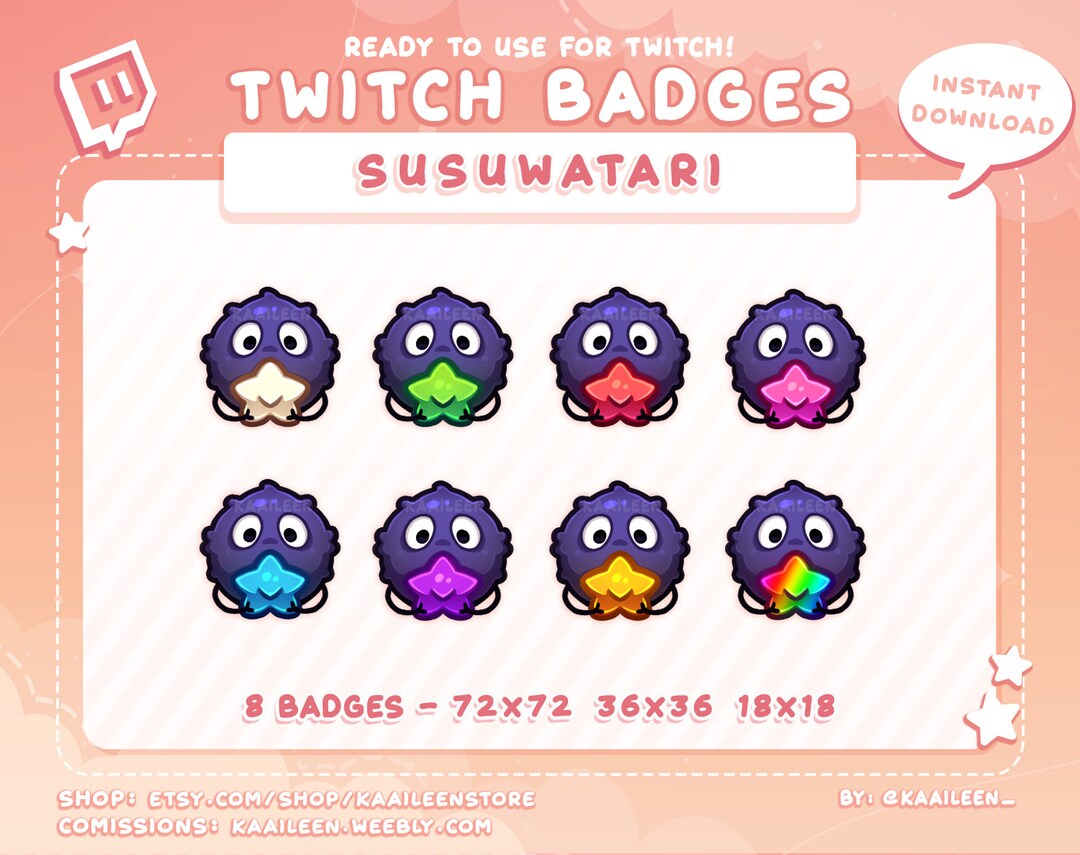 SUSUWATARI Ghibli Twitch Sub Badges | Soot Sprites Bit Badges | Kawaii ...