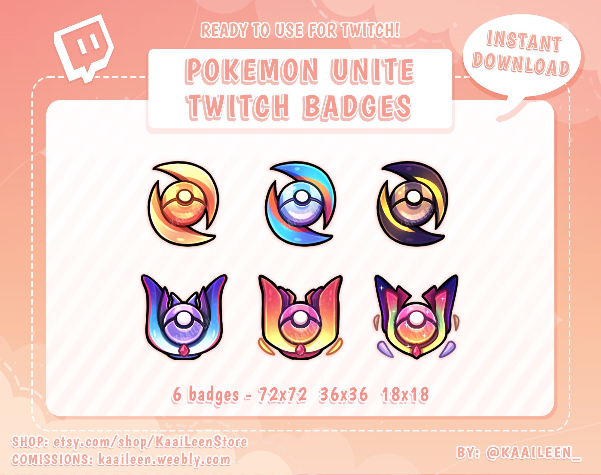 POKEMON UNITE Twitch Sub Badges Rank Bit Badges Streamer Emotes Twitch ...