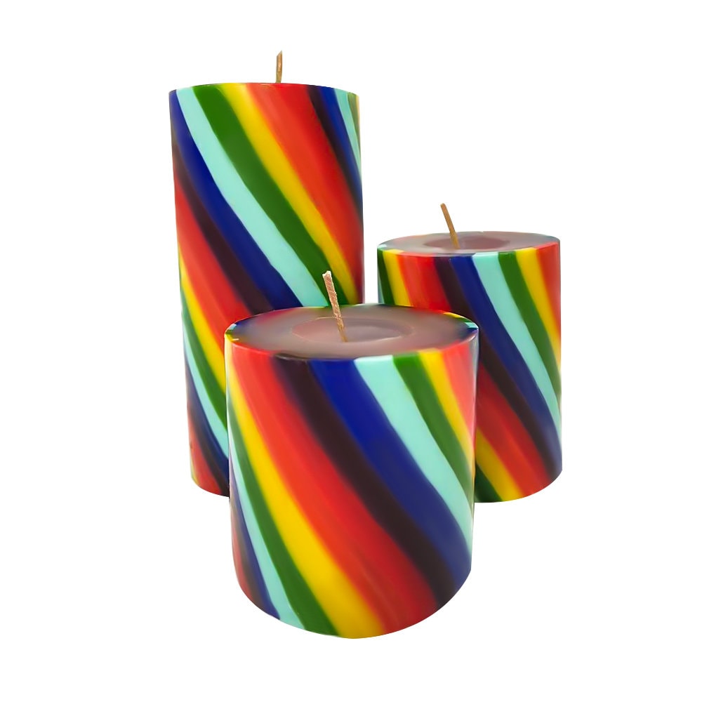 Pillar Translucent Rainbow Candle - Etsy
