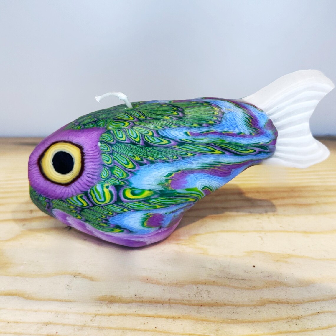 Handmade Multi-colored Fish Candle With Metal Ornament - Etsy