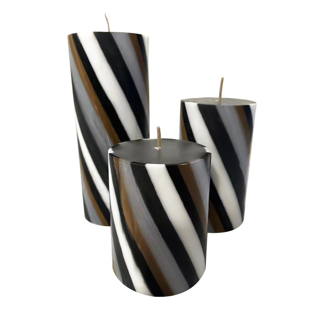 Pillar Translucent Candle Black & White - Etsy