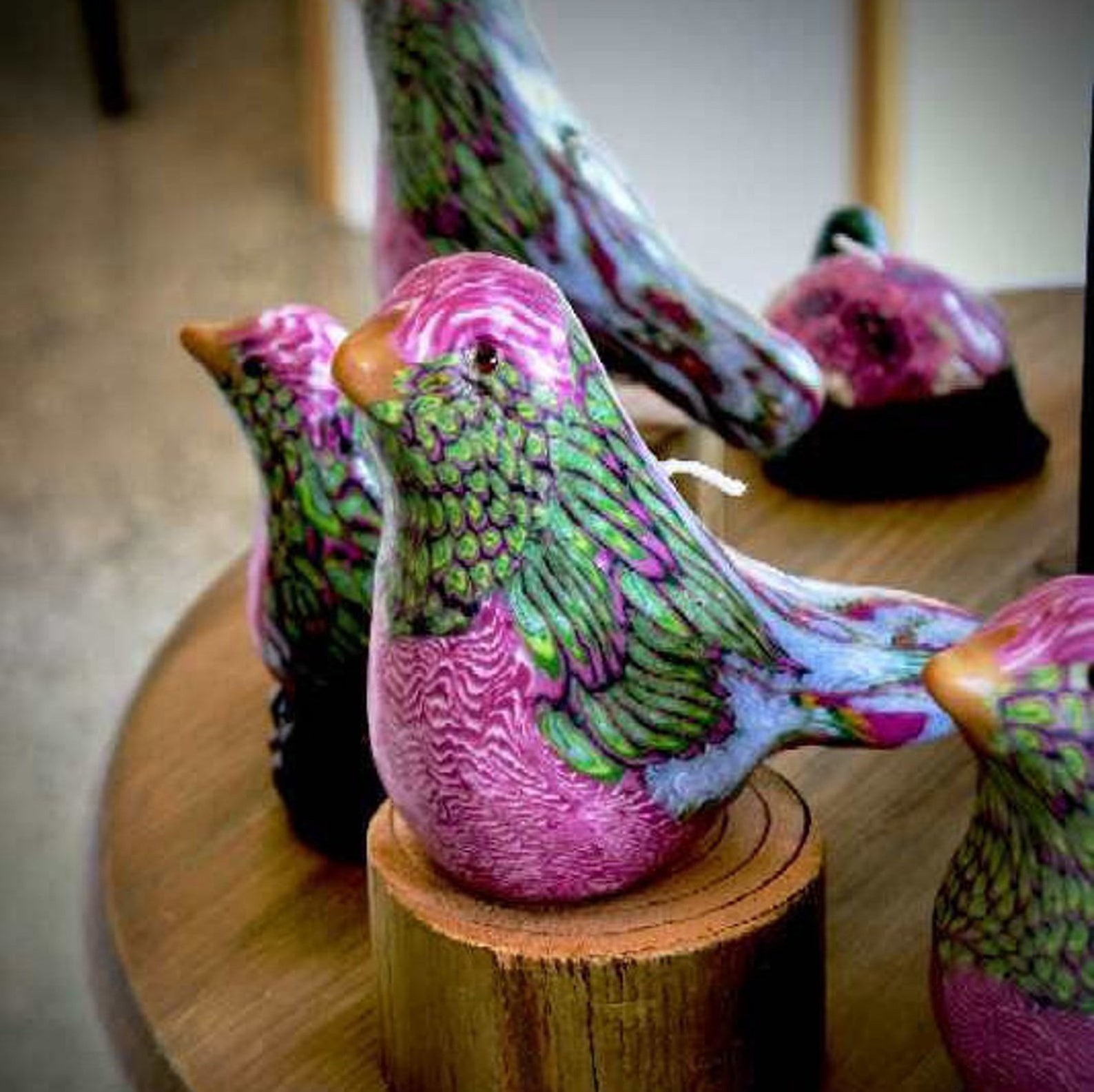 Rainbow Bird Candle Handmade Decoration | Etsy