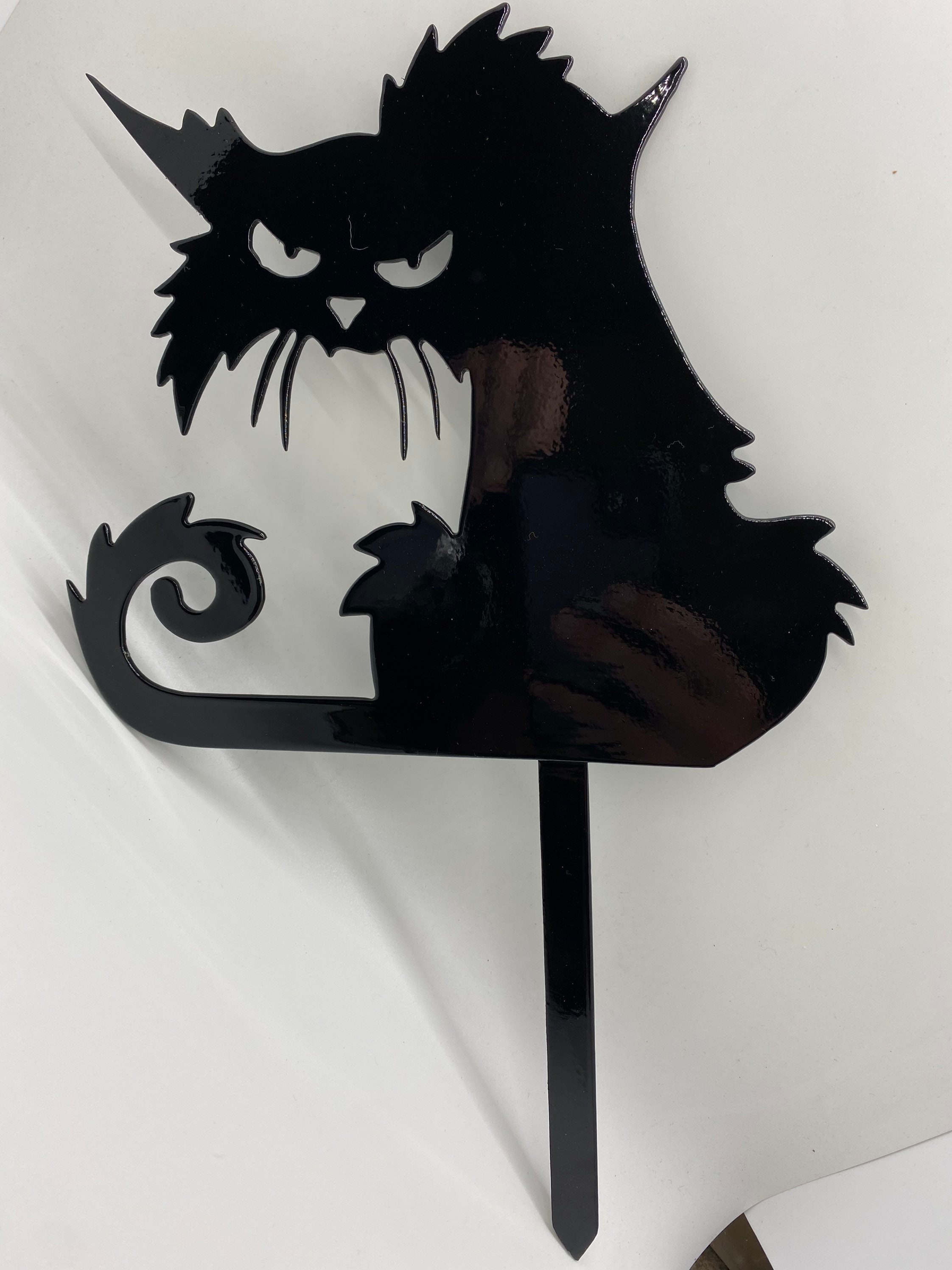 Halloween Scary Cat Metal Art - Etsy