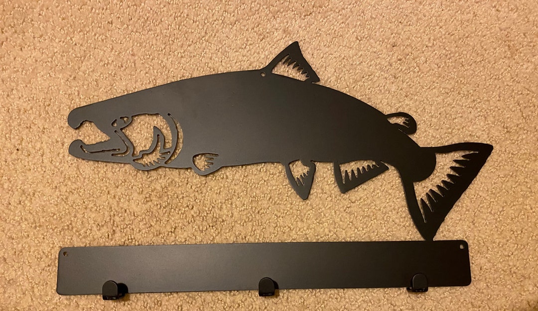 Salmon Key Rack Metal Art 15 X 10 - Etsy