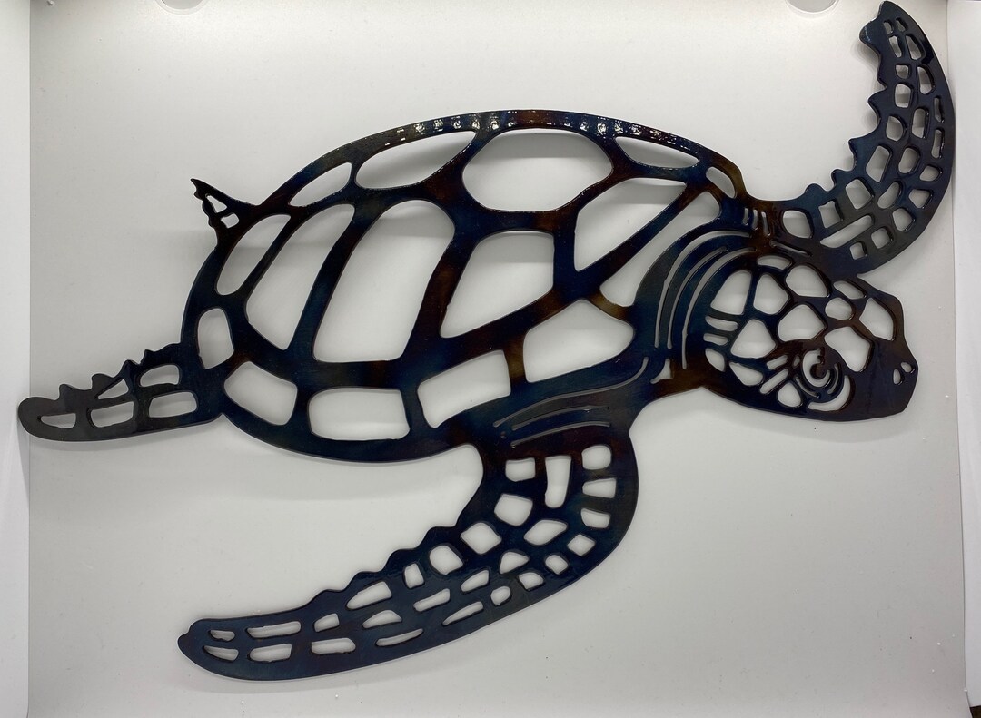 Sea Turtle Metal Art Veteran Made - Etsy
