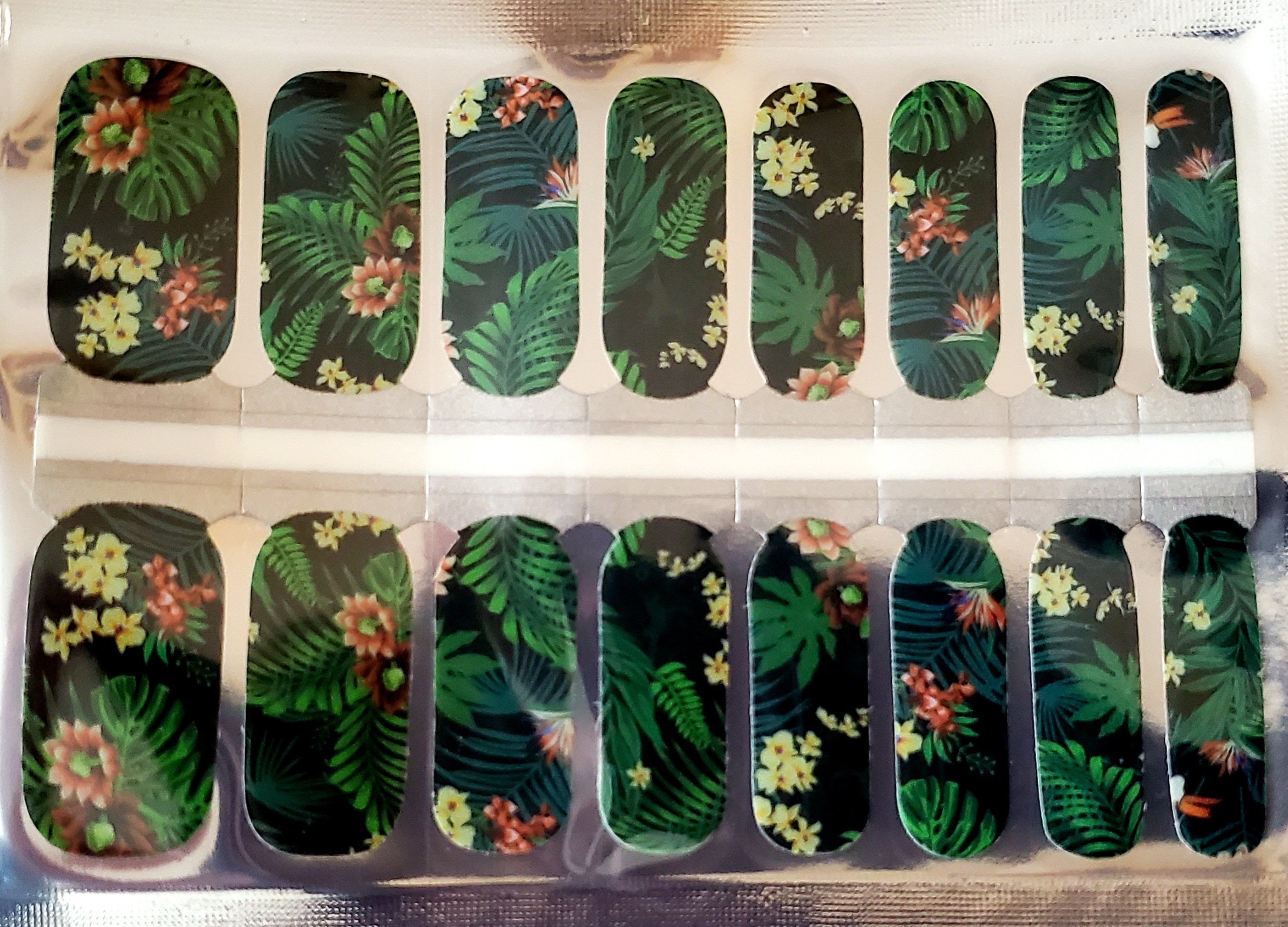 FL019 jungle Gems Green Rainforest Foliage and | Etsy