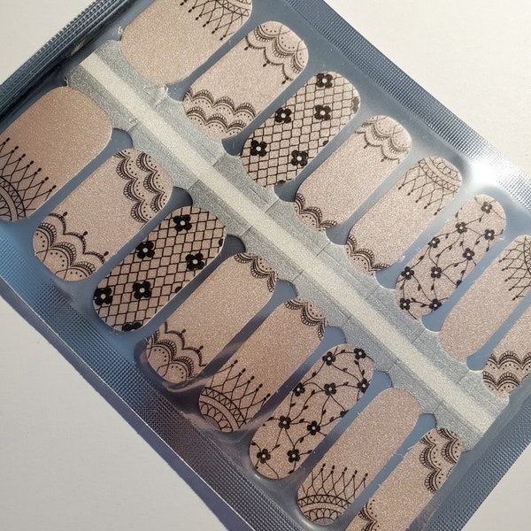 Black Lace Nail Decal Stickers - Etsy