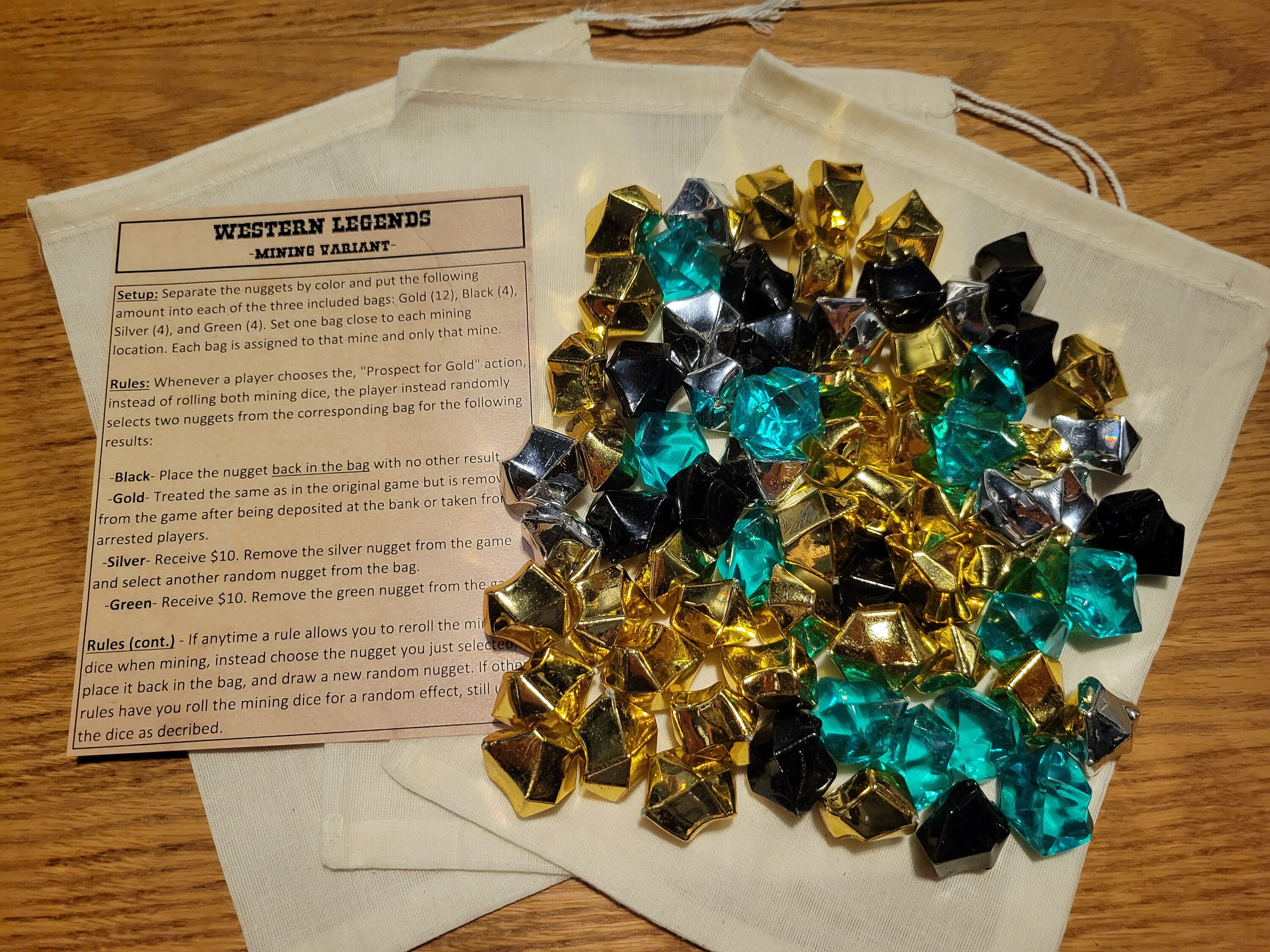 Western Legends Boardgame Unofficial Mining Variant Kit - Etsy