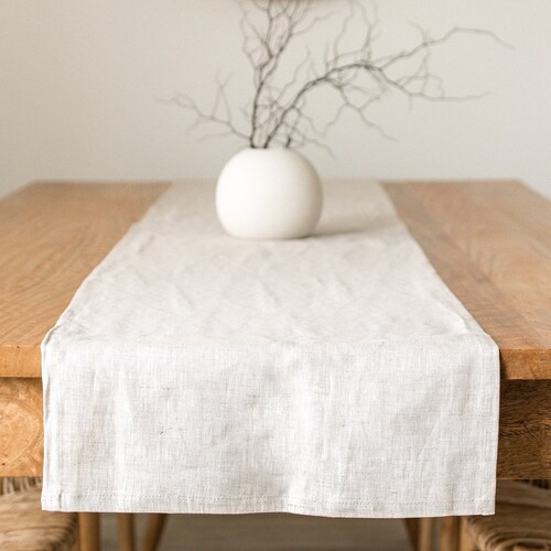 Natural Beige Linen Table Runner Organic Stonewashed Linen - Etsy