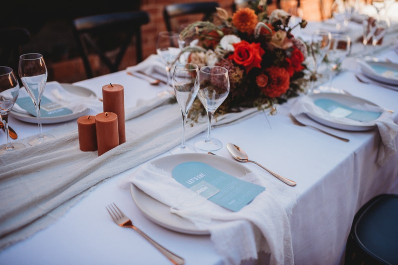 Sand Table Runner Light Beige Frayed Cotton Table Runner - Etsy