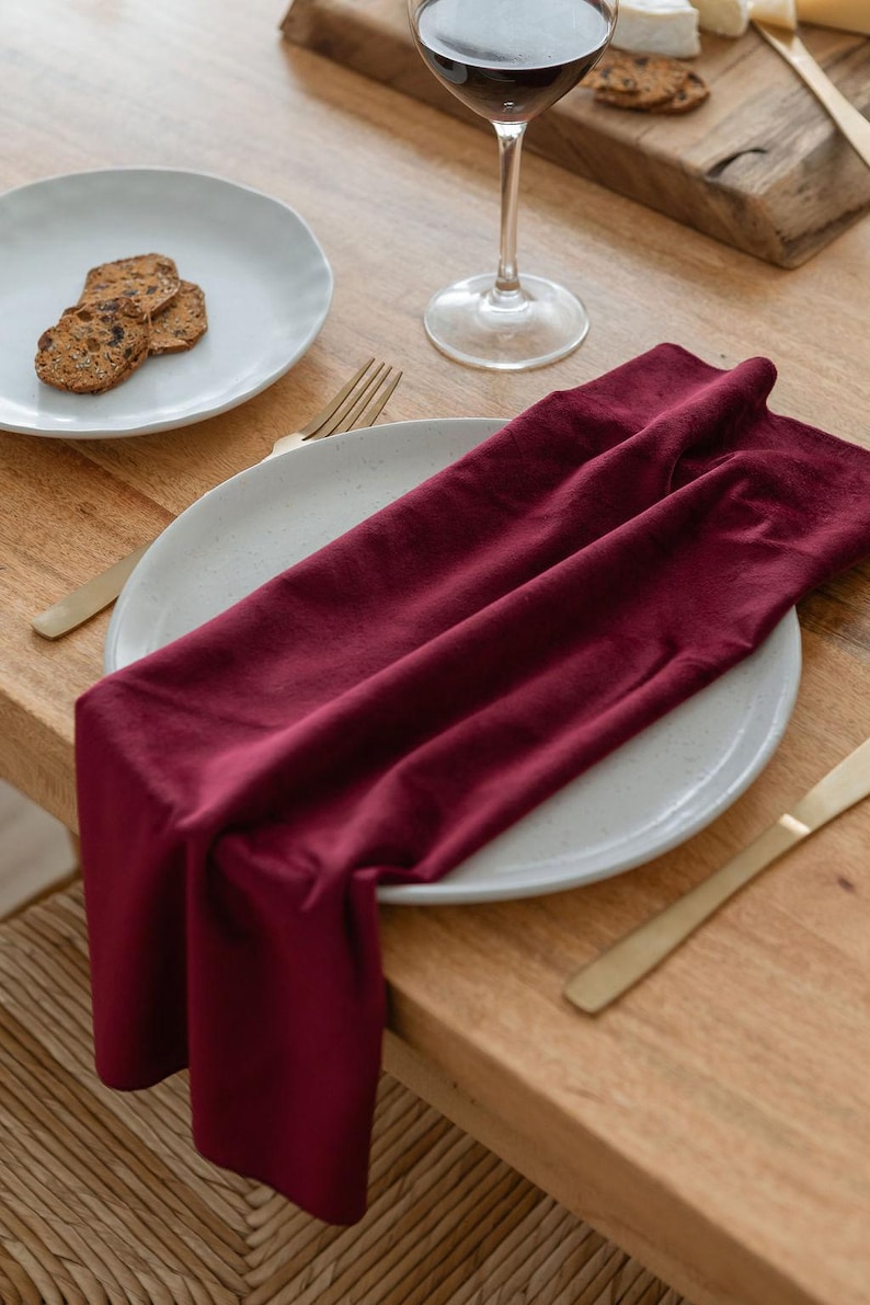 Merlot Red Wine Velvet Napkins - Etsy Australia