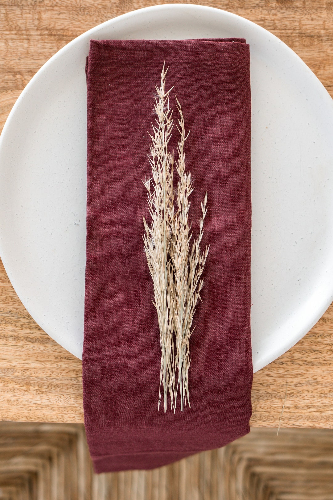 Wine Linen Napkins, Red Burgundy Organic Stonewashed Linen Napkins ...