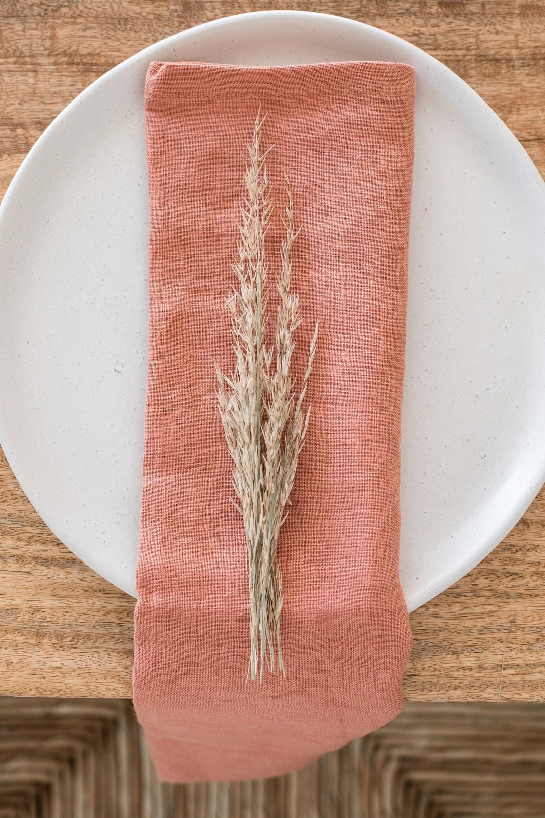 Coral Pink Linen Napkins, Blush Pink Organic Stonewashed Linen Napkins ...