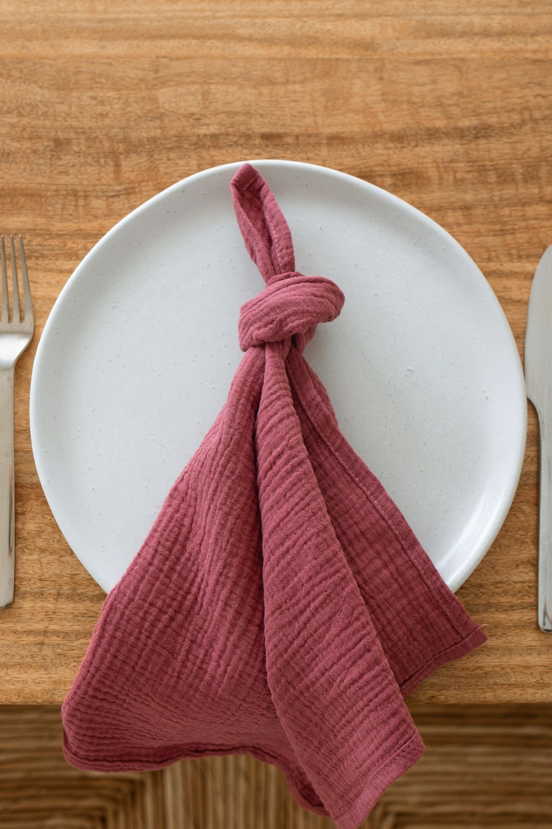 Raspberry Cotton Napkins, Maroon Red Cheesecloth Napkins, Cloth Napkins ...