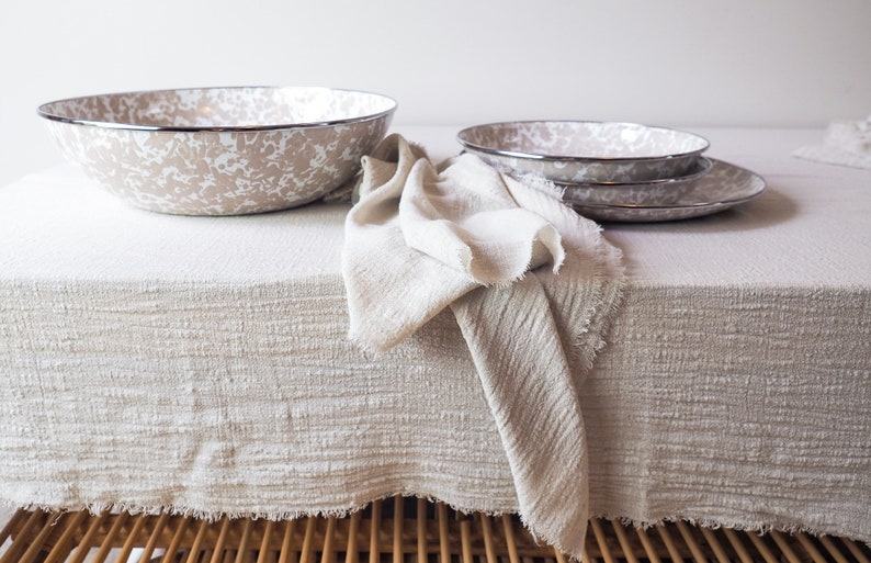 Sand Table Runner Light Beige Frayed Cotton Table Runner - Etsy