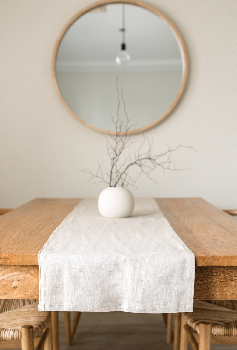 Natural Beige Linen Table Runner Organic Stonewashed Linen - Etsy