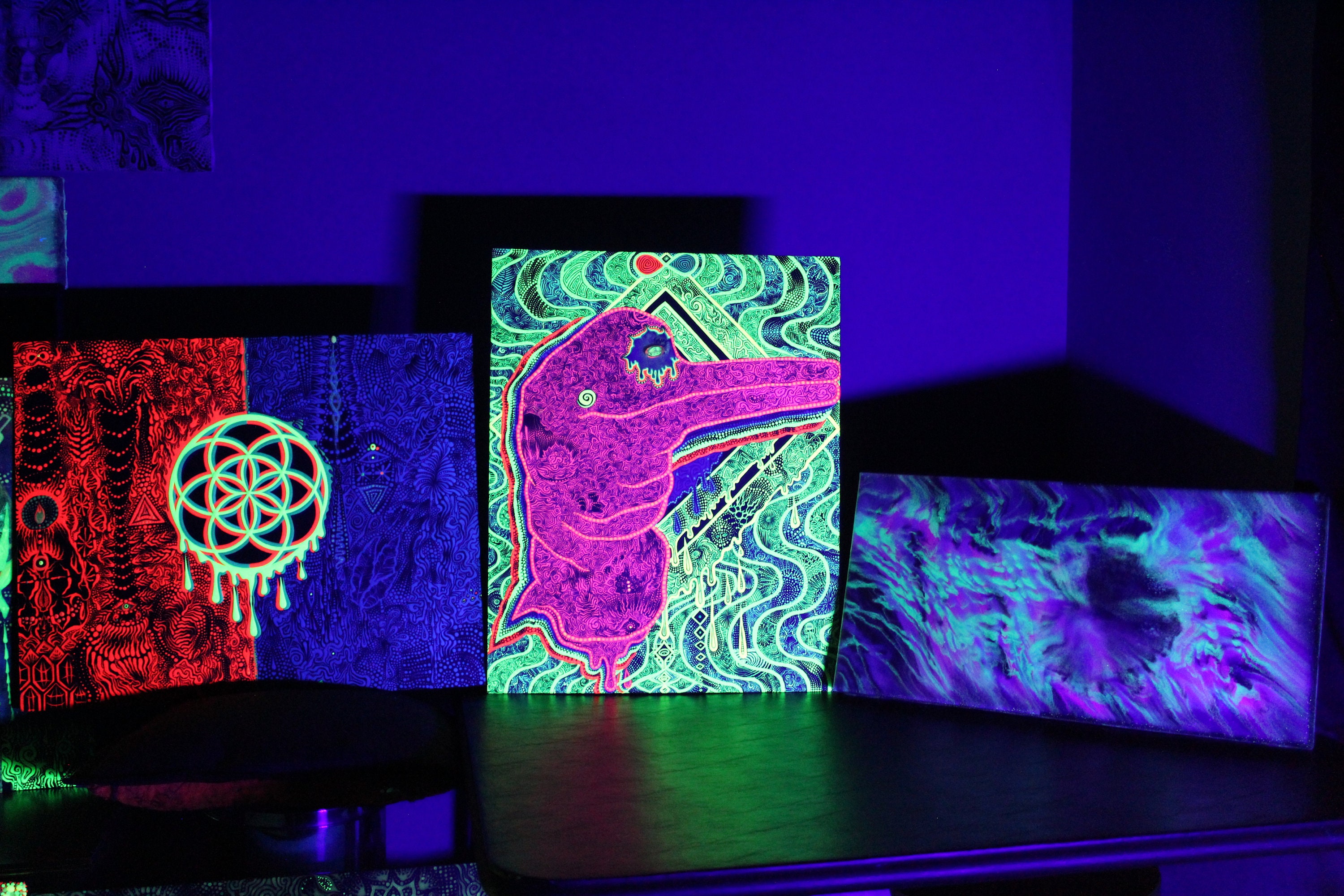 20x10 'purplemint Electric Eel' Golden Glow in - Etsy Ireland