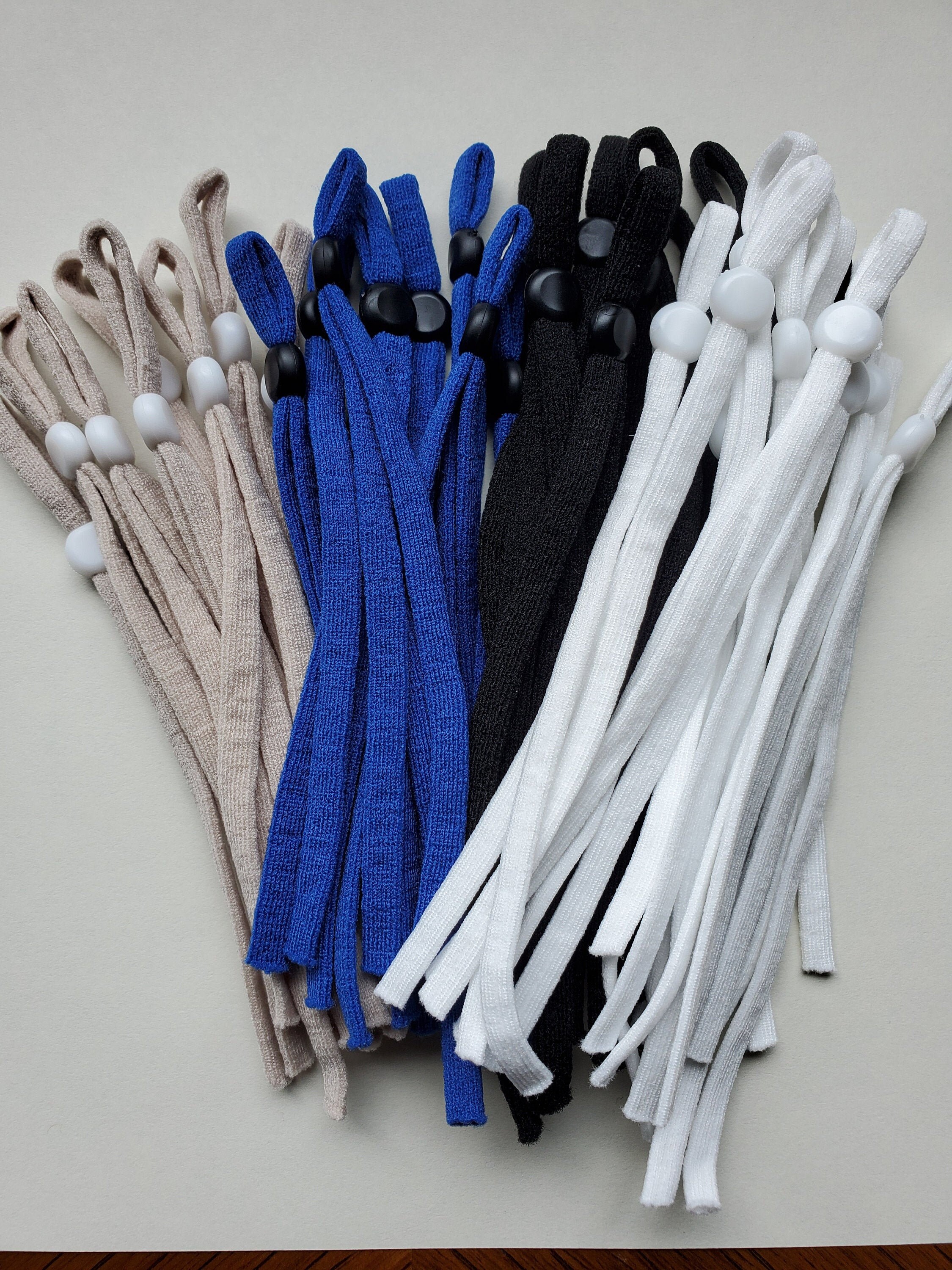 Bag of 40 Soft Adjustable Elastic Cord Ear Loops for Face Masks With ...