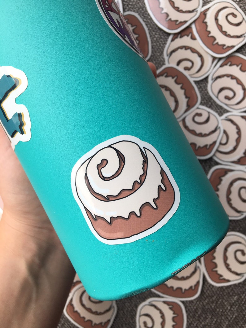 Cinnamon Roll Cute Sticker Vinyl Waterproof Cartoon Dessert | Etsy