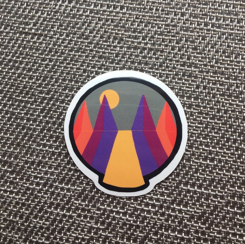 Nature Mountain View Vinyl Waterproof Sticker Mountain Moon - Etsy