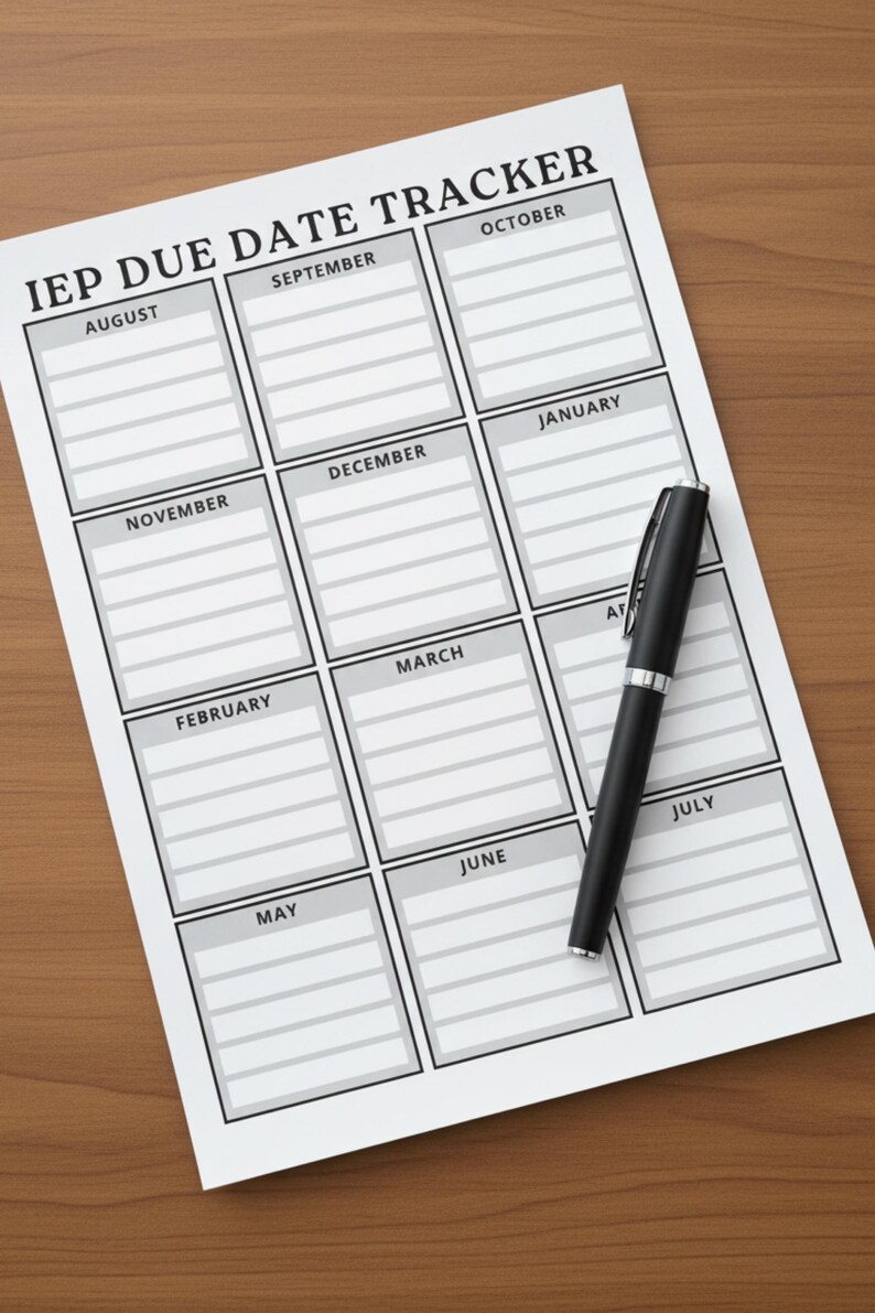 IEP Due Date Tracker Printable | Special Education Teacher Organizer ...