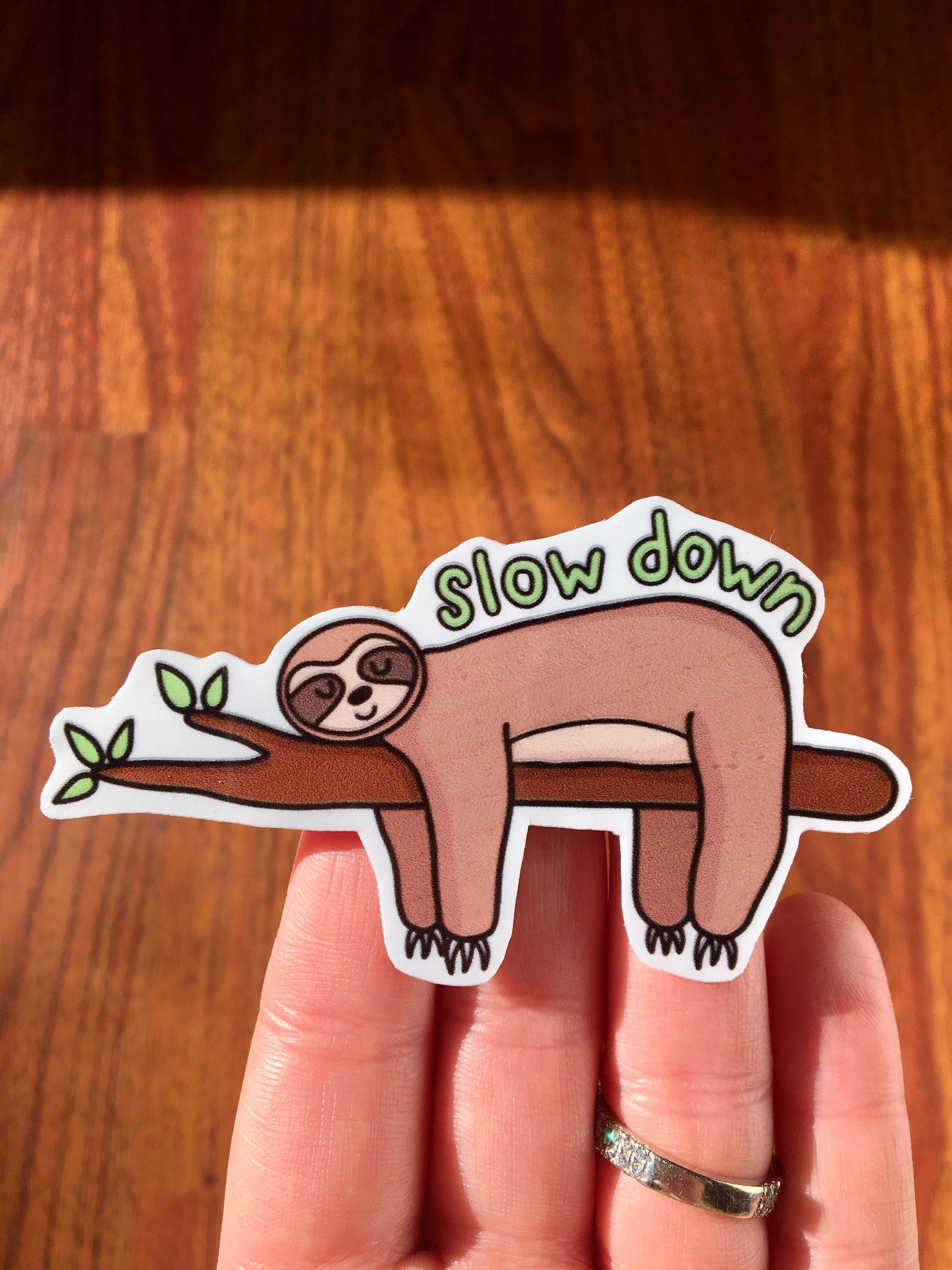 Sloth Slow Down Sticker Cute Vinyl Waterproof Animal Decal - Etsy