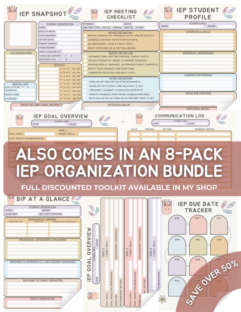IEP Snapshot Printable | SPED Teacher Planner, Special Education ...