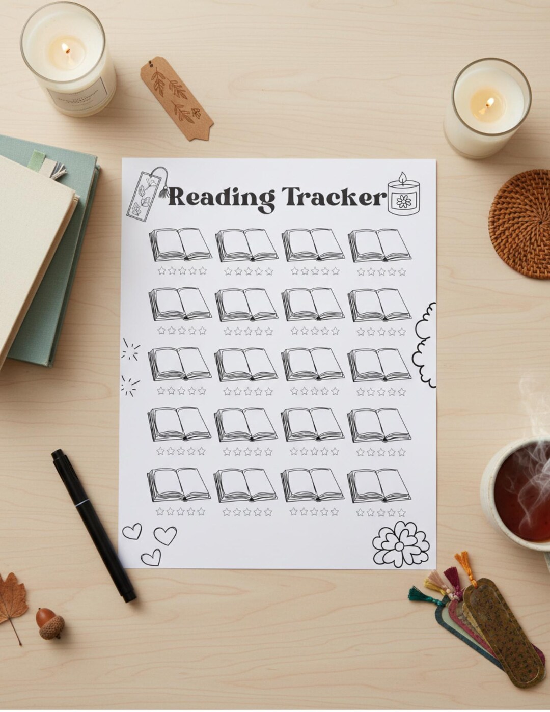 Kids Reading Tracker | Visual Book Log With Stars (printable PDF) - Etsy